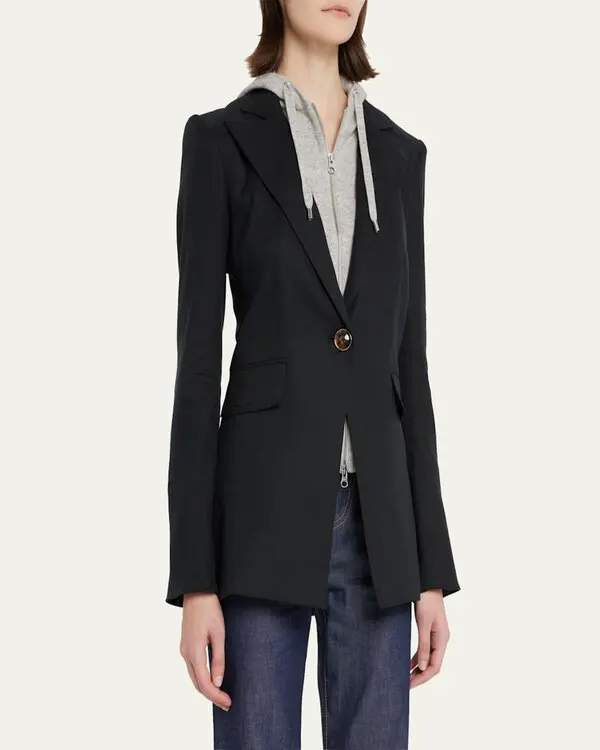 Veronica Beard Cashmere Hoodie Dickey - Grey