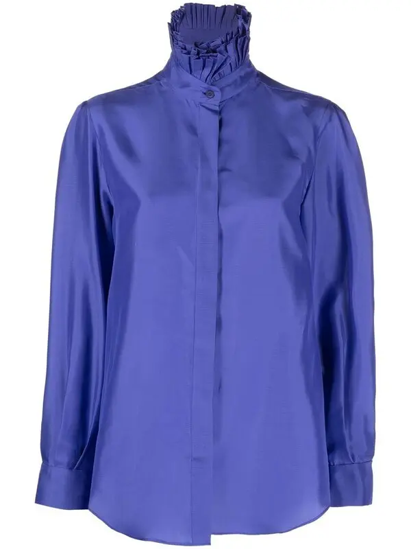 Alberta Ferretti Ruffle-collar Silk Shirt