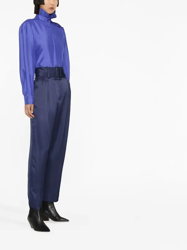 Alberta Ferretti Ruffle-collar Silk Shirt