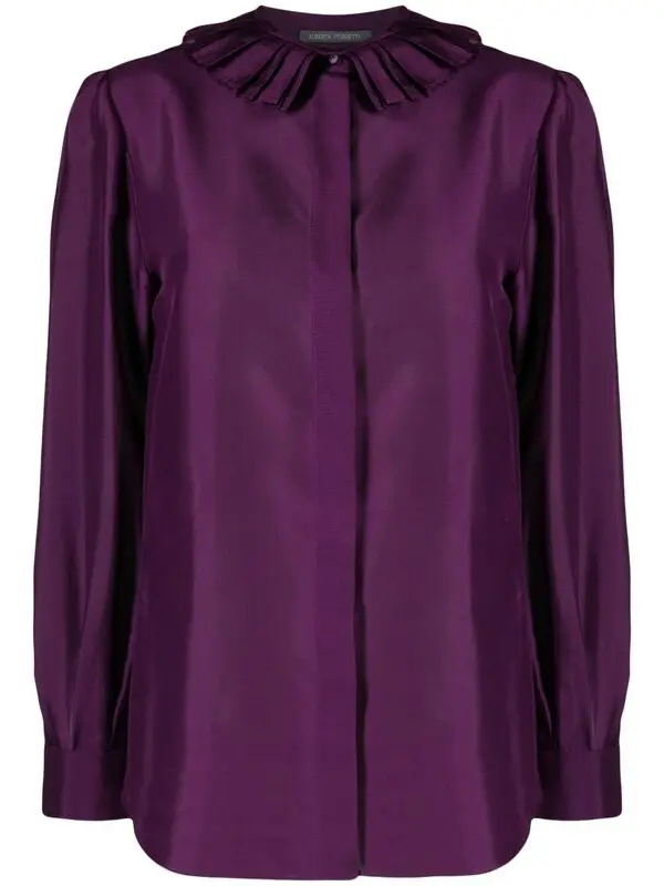 Alberta Ferretti Ruffle-collar Silk Shirt
