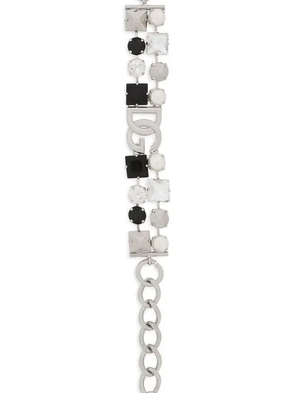 Dolce & Gabbana Dg Logo Crystal Embellished Bracelet