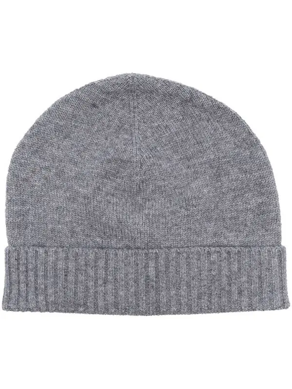 LISKA Ribbed-edge Beanie - Grey