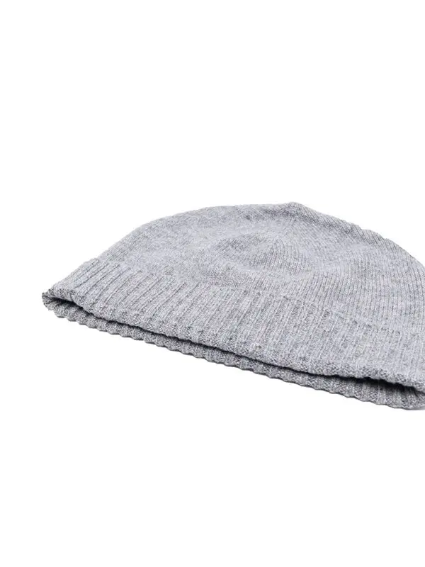 LISKA Ribbed-edge Beanie - Grey