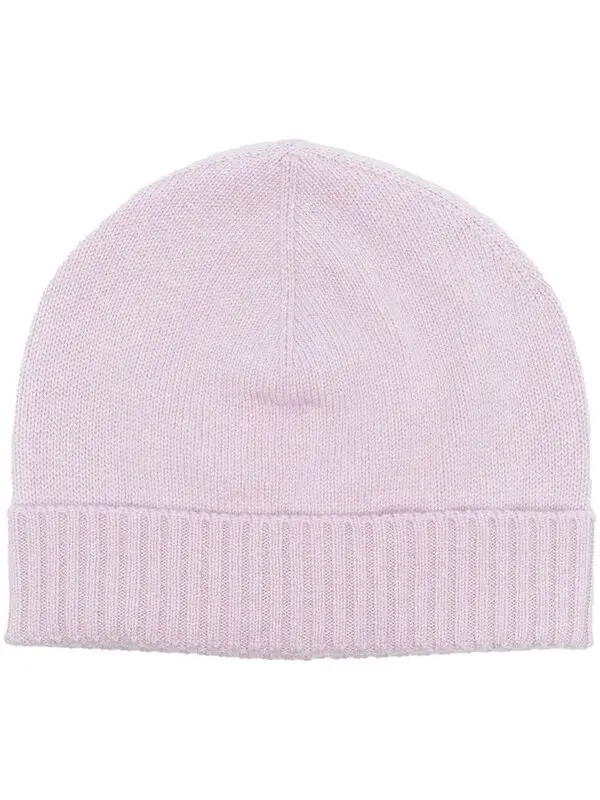 LISKA Ribbed-edge Beanie Hat - Purple