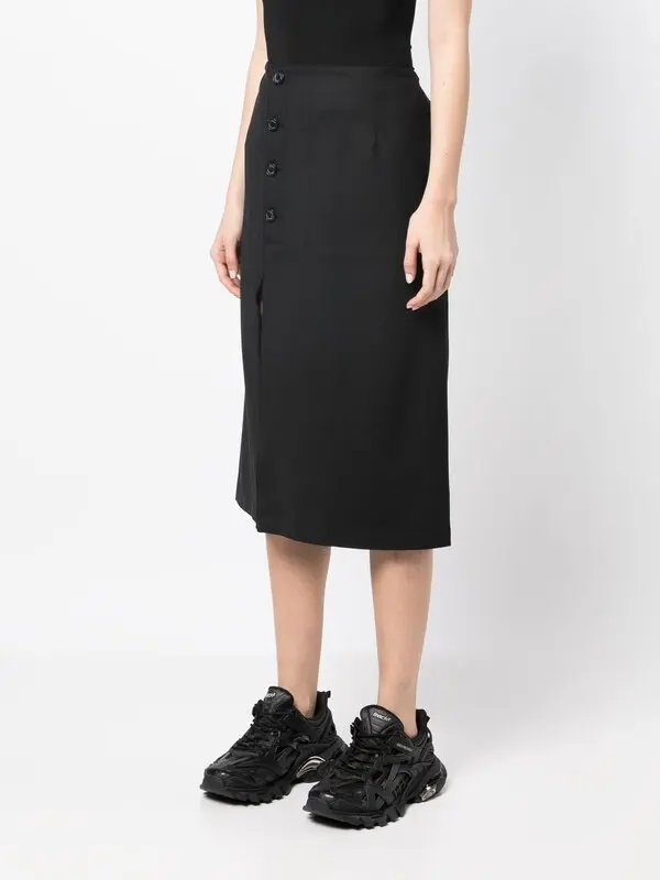 Rokh Button-detailed Midi Skirt