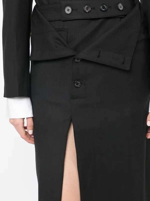 Rokh Button-detailed Midi Skirt