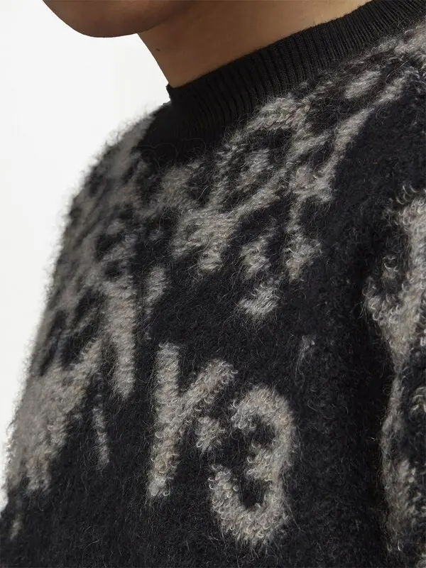 Y3 Leopard-Print Crew-Neck Jumper In Black - 39% Off | Editorialist