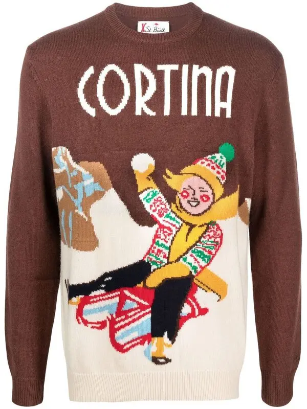 MC2 SAINT BARTH Cortina Intarsia-knit Jumper - Brown
