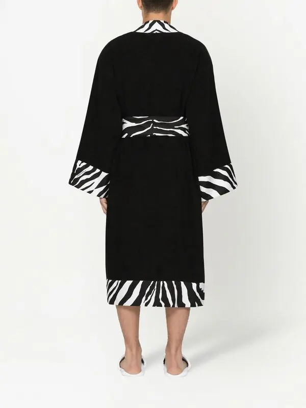 Dolce & Gabbana Cotton Terry Bath Robe - Black
