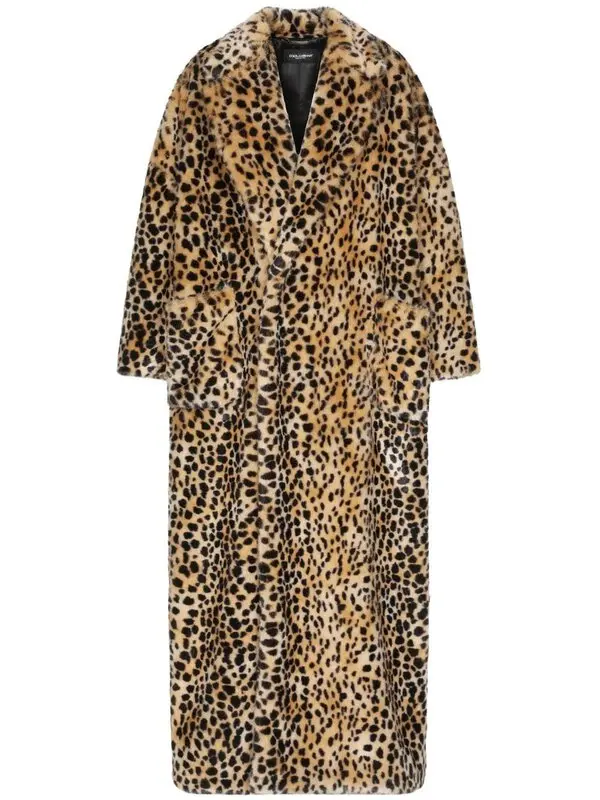 Dolce & Gabbana Leopard-print Faux-fur Coat