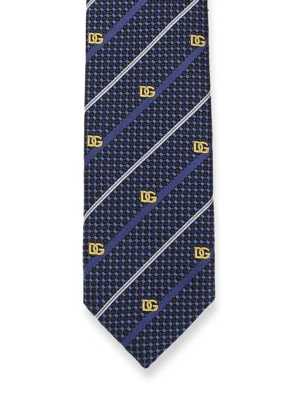 Dolce & Gabbana Dg Logo Stripe Silk Tie
