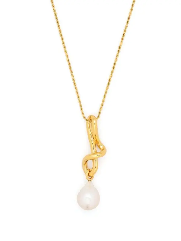 MISSOMA Molten Knot Pearl Drop Necklace - Gold