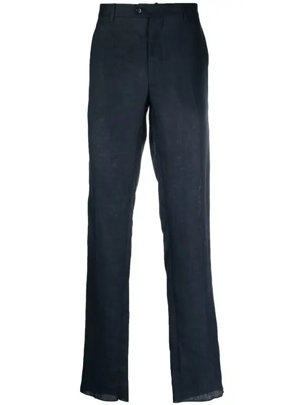 BILLIONAIRE Linen Tailored Trousers - Blue