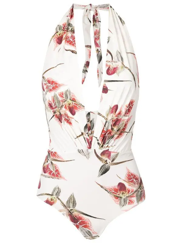 CLUBE BOSSA Deneuve Floral-print Swimsuit - Neutrals