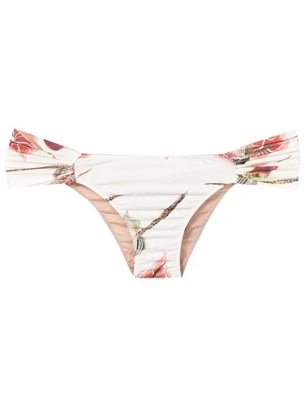 CLUBE BOSSA Percy Floral-print Bikini Bottoms - Neutrals