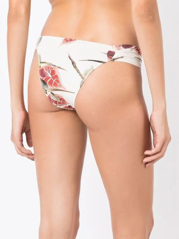 CLUBE BOSSA Percy Floral-print Bikini Bottoms - Neutrals