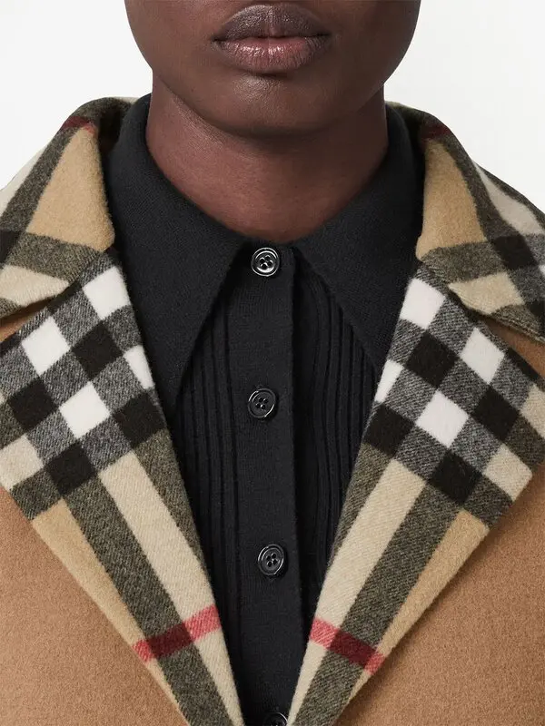 Burberry Reversible Check Wool Coat - Neutrals - 49% Off
