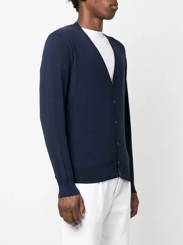 Colombo Button-down Knit Cardigan - Blue