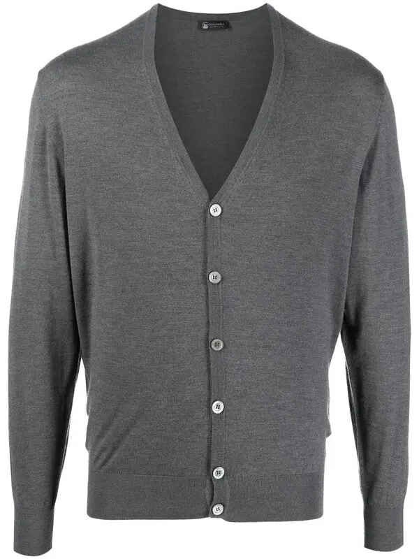 Colombo Button-down Knit Cardigan - Grey