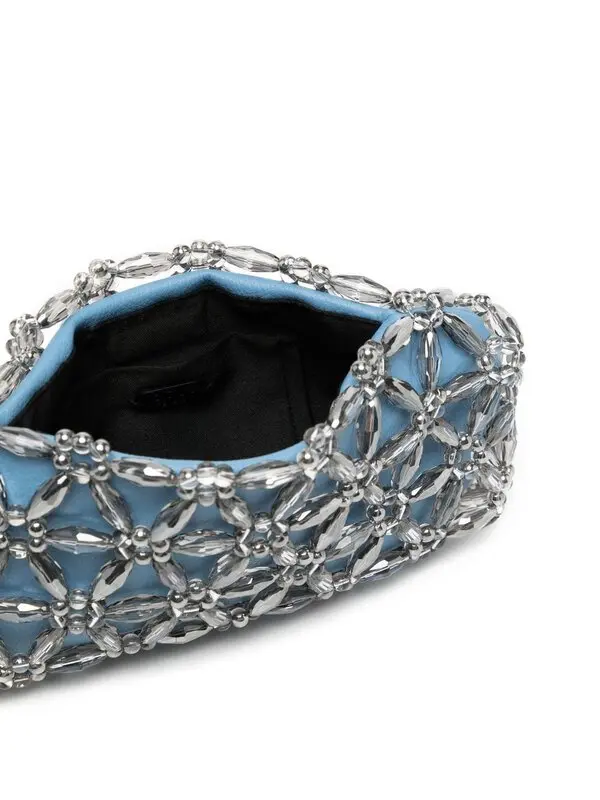 0711 TBILISI Faceted Bead-embellished Clutch - Blue