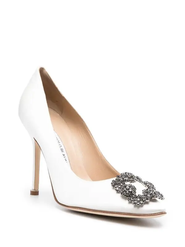 Manolo Blahnik Hangisi Crystal-buckle Heeled Pumps