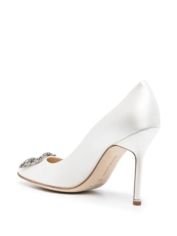 Manolo Blahnik Hangisi Crystal-buckle Heeled Pumps