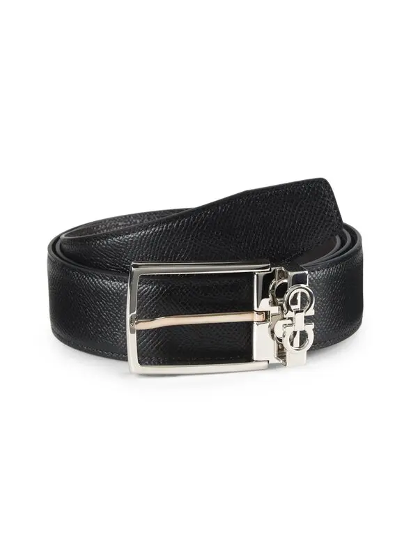 FERRAGAMO Core Adjustable Cut-to-size Leather Belt - Nero