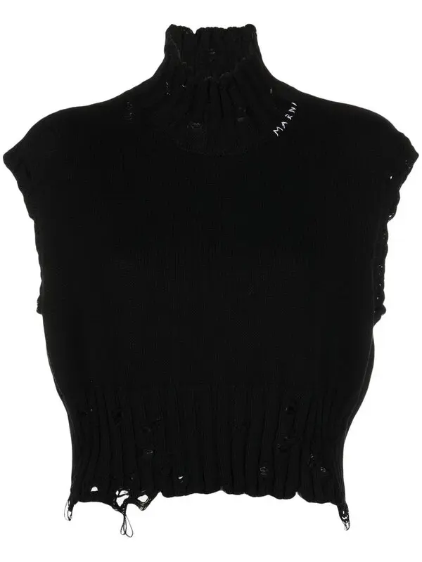 Marni Distressed Cropped Vest