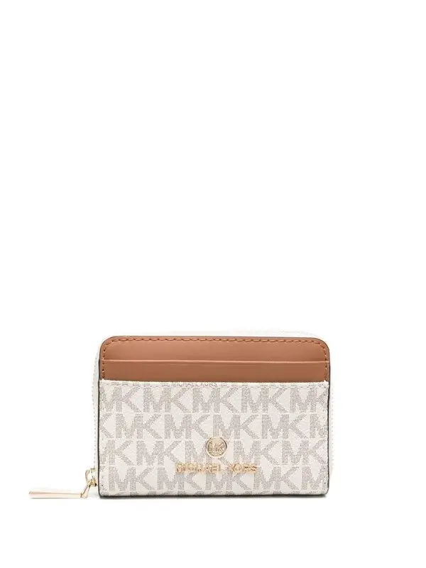 Michael Kors Monogram-pattern Leather Cardholder - White