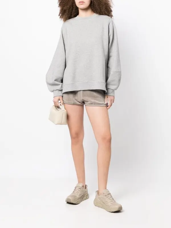 Fear Of God Logo-patch Velour Shorts - Grey