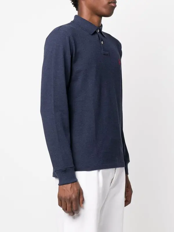 Polo Ralph Lauren Polo Pony Long-sleeved Polo Shirt - Blue
