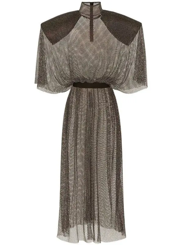 Dolce & Gabbana Rhinestone-embellished Mesh Maxi Dress