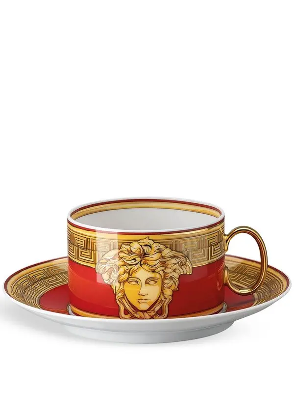 Versace Medusa Amplified Teacup And Saucer Set - Red