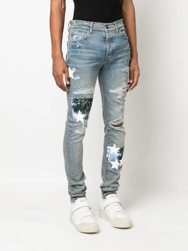 Amiri Star-patch Skinny Jeans