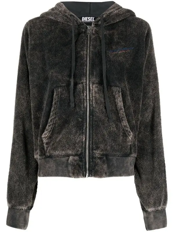 DIESEL® Vintage-wash Cotton Hoodie - Brown