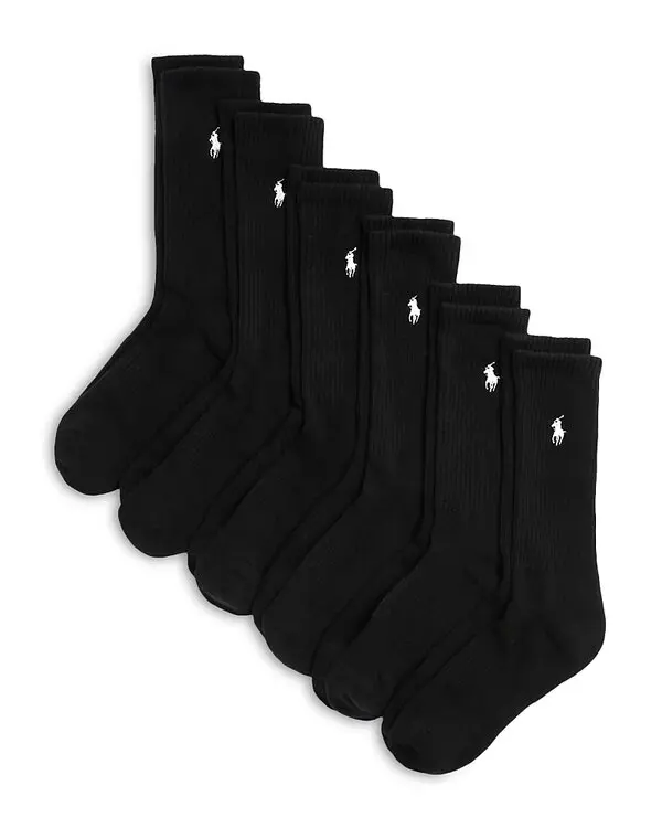 Polo Ralph Lauren Signature Embroidered Crew Socks - Black