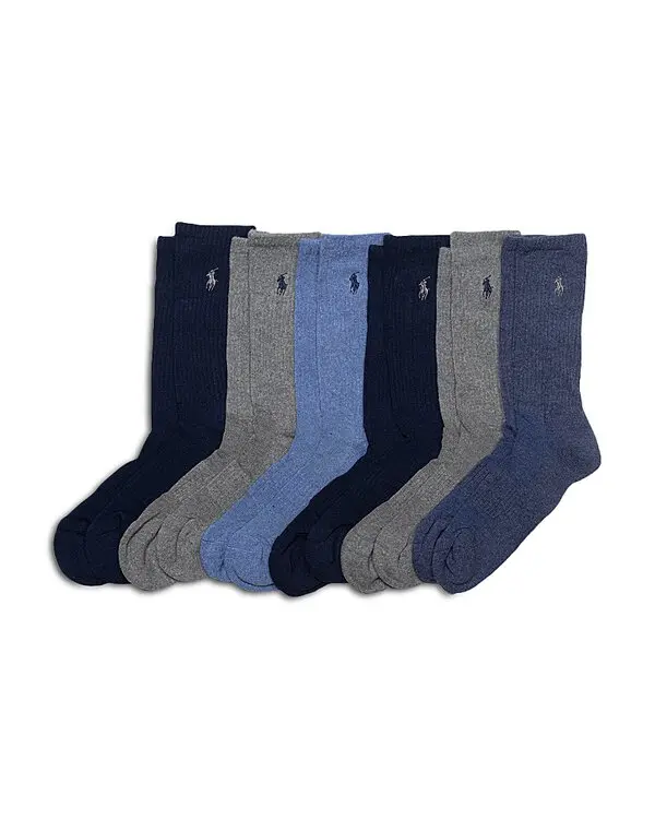 Polo Ralph Lauren Signature Embroidered Crew Socks - Denim