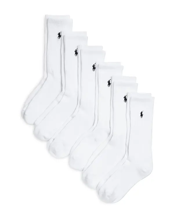Polo Ralph Lauren Signature Embroidered Crew Socks - White