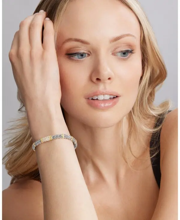 Lagos Signature Caviar Diamond Bracelet - Silver