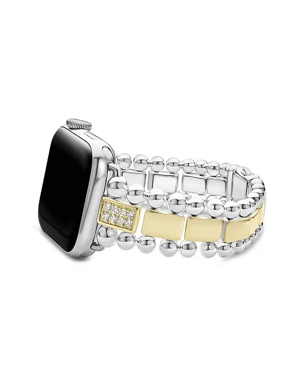 Lagos Sterling Silver And 18k Gold Diamond Smartwatch Bracelet - Silver/gold