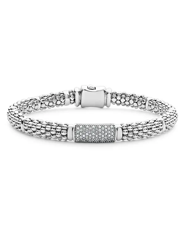 Lagos Sterling Caviar Diamond Bracelet - Silver