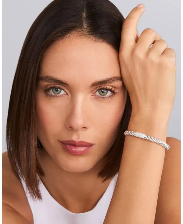 Lagos Sterling Caviar Diamond Bracelet - Silver