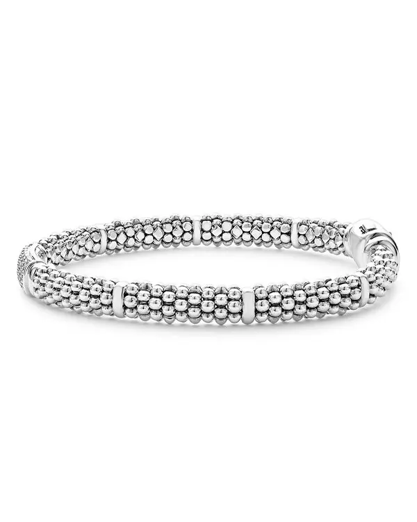 Lagos Sterling Caviar Diamond Bracelet - Silver