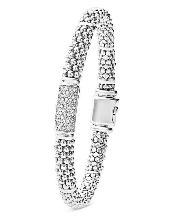 Lagos Sterling Caviar Diamond Bracelet - Silver