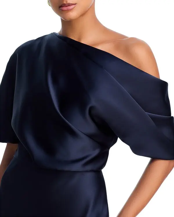 Amsale Draped Pencil Midi Dress