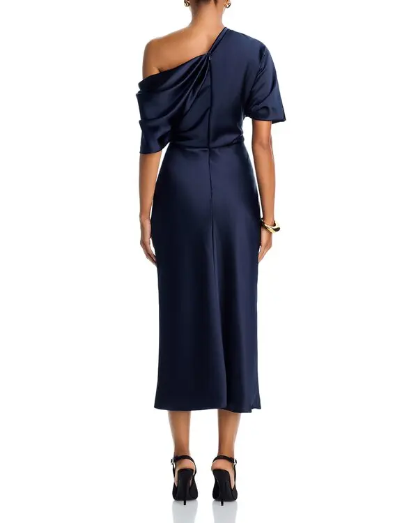 Amsale Draped Pencil Midi Dress