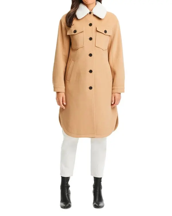 Sanctuary Sherpa Trim Long Coat