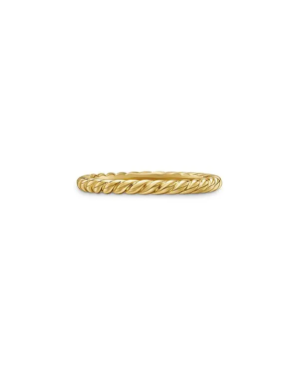 David Yurman 18k Yellow Unity Cable Band Ring - Gold