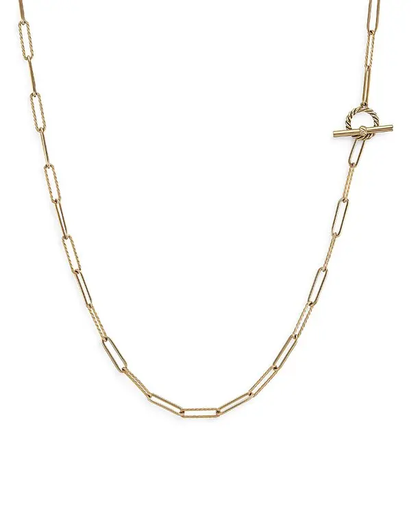 David Yurman Dy Madison Elongated Chain Necklace - Gold