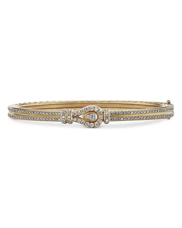 David Yurman 18k Yellow And Diamond Thoroughbred Loop Bracelet - Gold